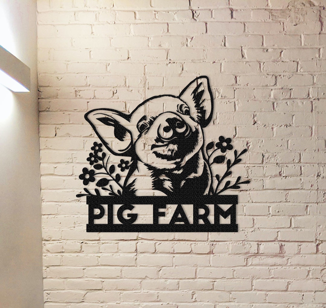 Custom Pig Metal Sign,personalized Pig Farm Sign,pig Wall Art,metal Pig ...