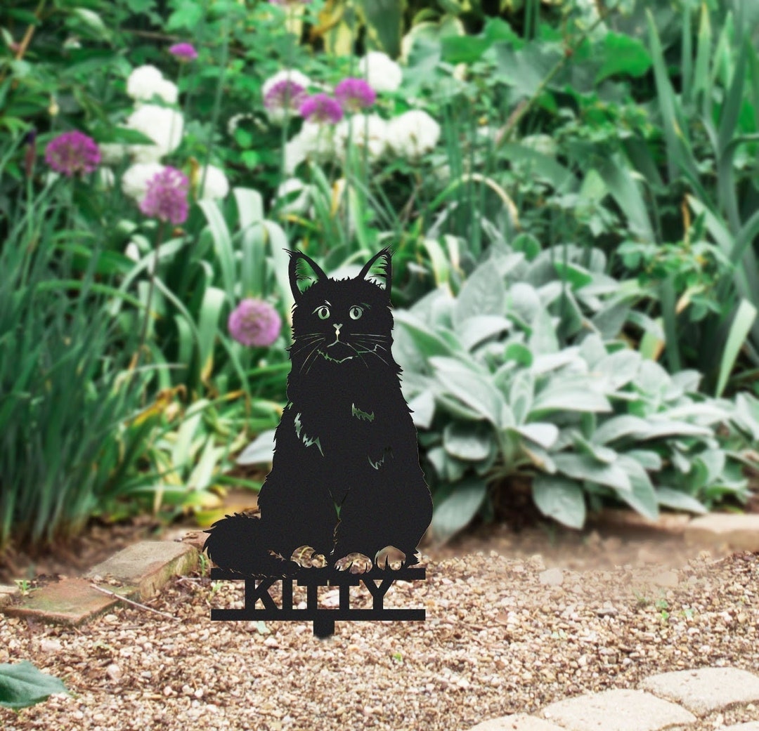 Custom Maine Coon Cat Memorial Stake Sign,pet Grave Markers Sign, Metal ...