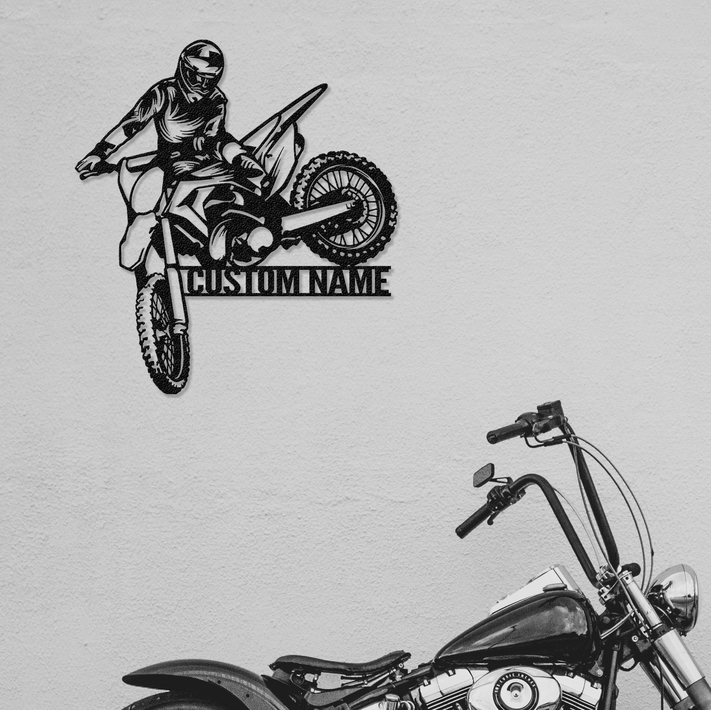 Personalized Motorcycle Metal Wall Artcustom Biker Name - Etsy
