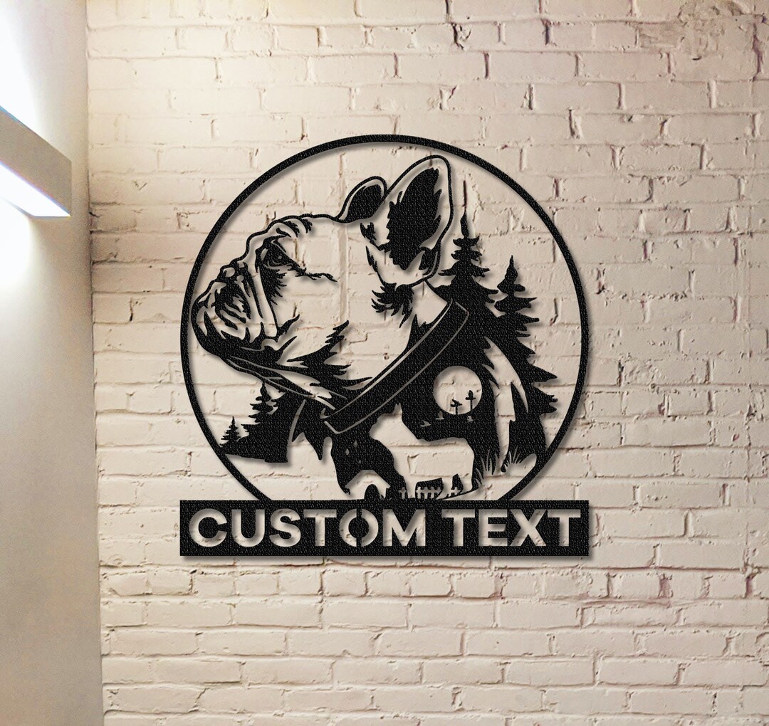Bull Dog Metal Sign,custom Bull Dog Name Sign,pet Wall Art,dog House ...