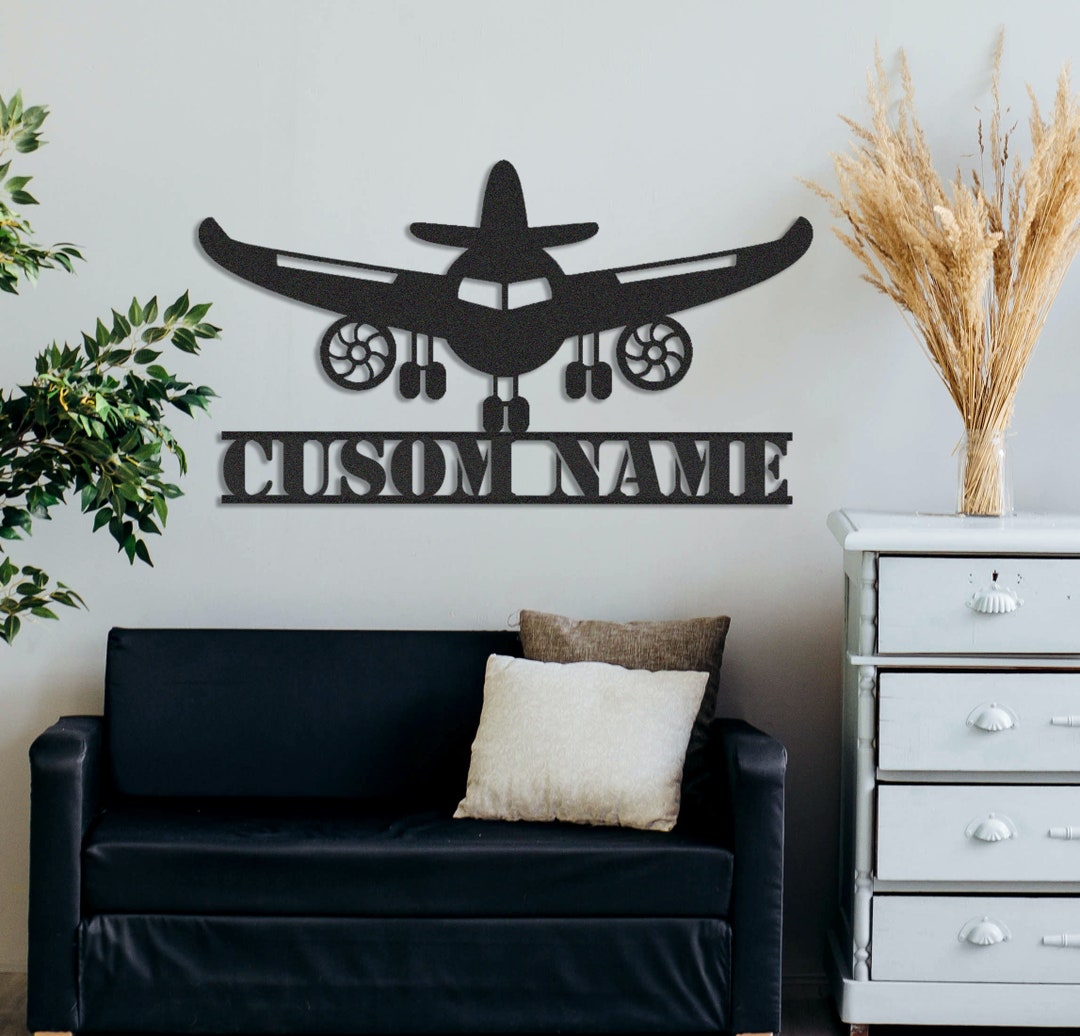 Custom Airplane Metal Sign,personalized Pilot Wall Art for Room Decor ...