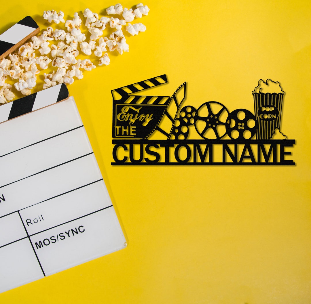 Personalized Theater Metal Sign,family Name Cinema Sign,home Theater ...