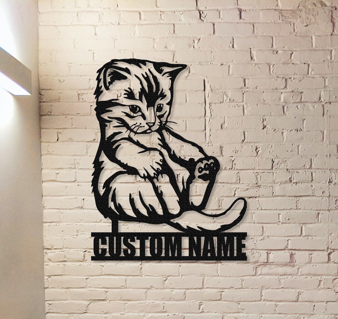 Custom Cat Metal Sign,cat Wall Art,personalized Cat Name Sign,pet Lover ...