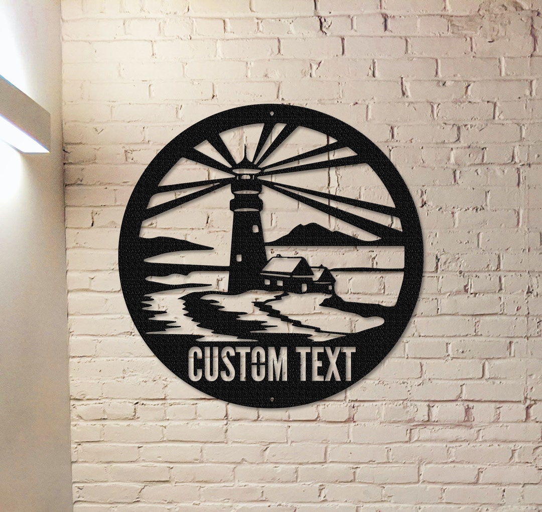 Lighthouse Metal Sign,personalized Lighthouse Sign Name,custom ...