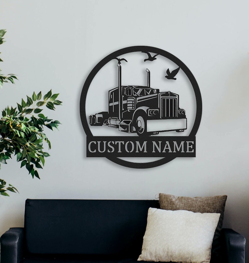 Custom Truck Metal Signmetal Truck Signsemi Truck Wall - Etsy