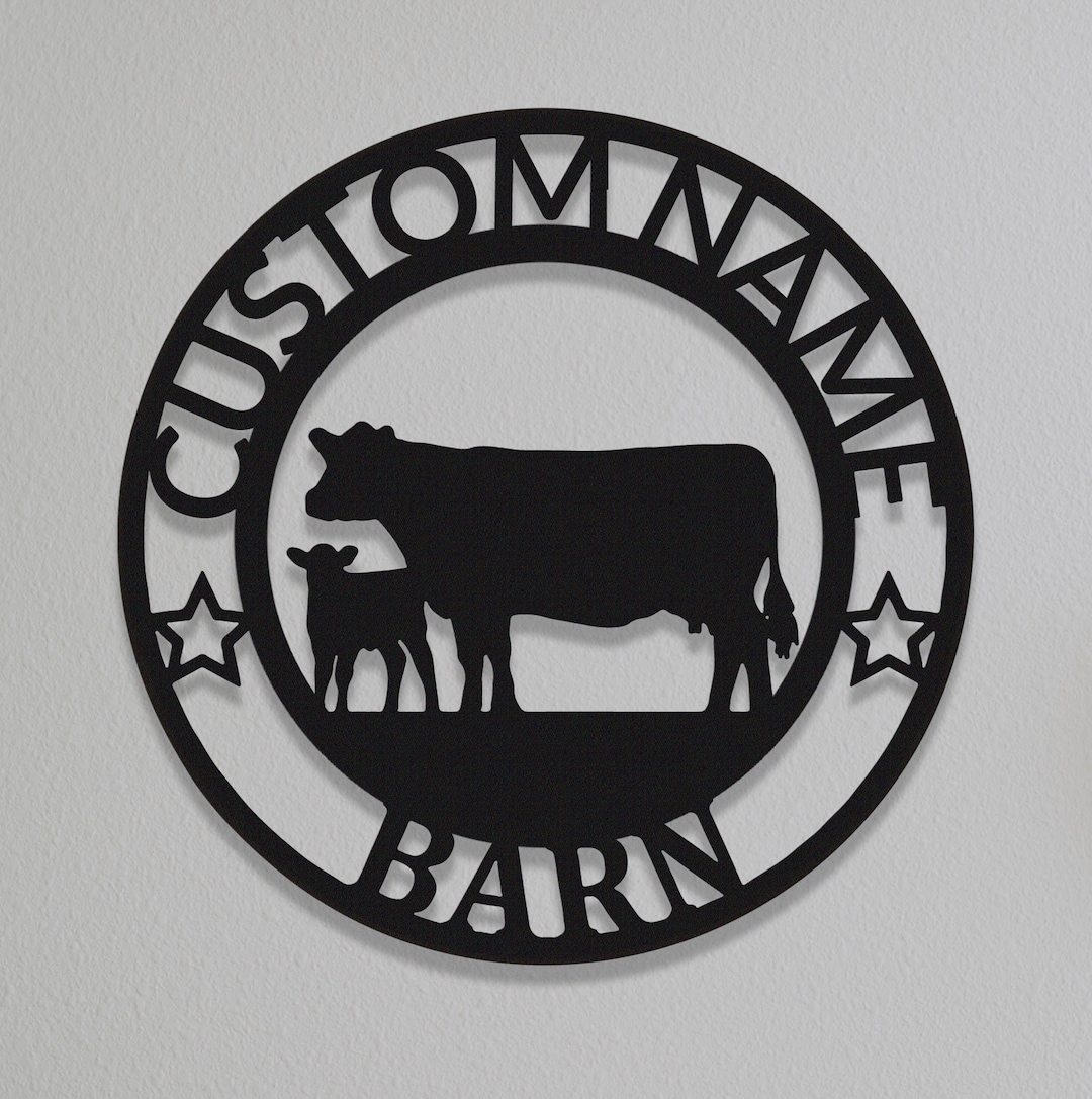 Custom Cow Metal Sign,cow Metal Art,personalized Barn Sign Name,cow ...