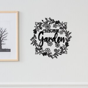 Garden Wall Art,personalized Garden Sign Name,garden Metal Sign,custom ...