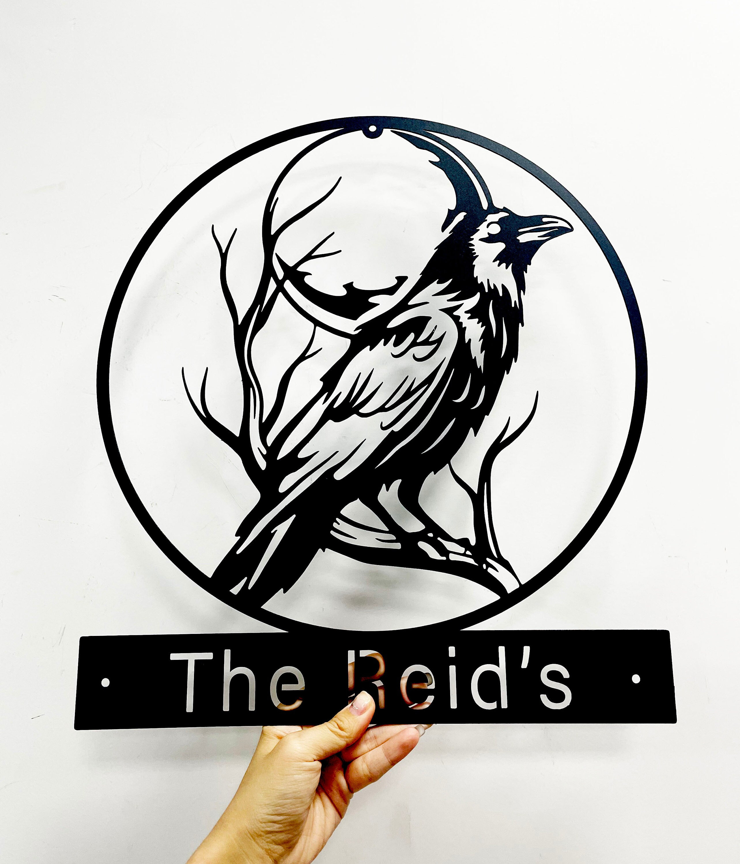 Raven Metal Wall Art,custom Raven Metal Sign,metal Crow Wall Art ...