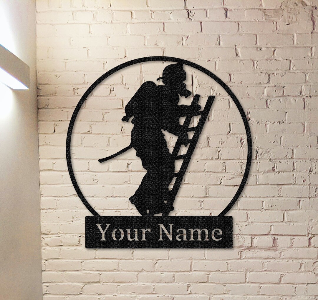 Firefighter Metal Sign,custom Fireman Wall Art,fireman Wall Decor,first ...