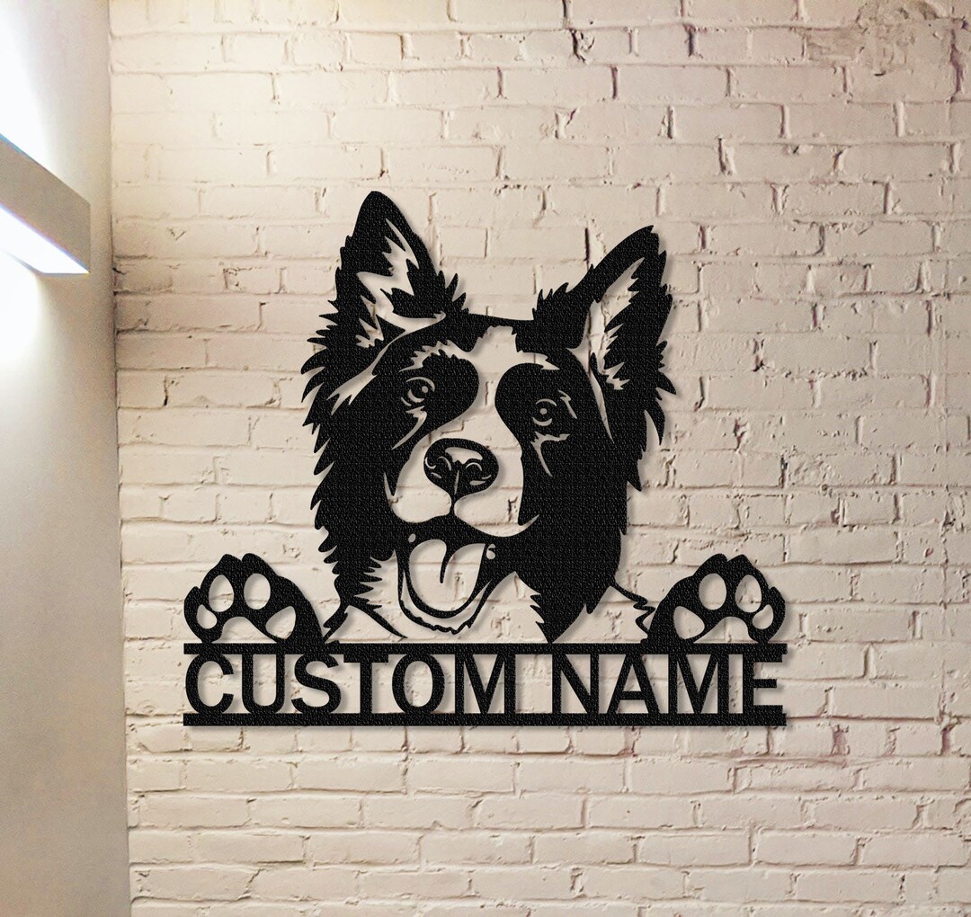 Custom Border Collie Metal Sign,personalized Dog Name Sign,dog House ...