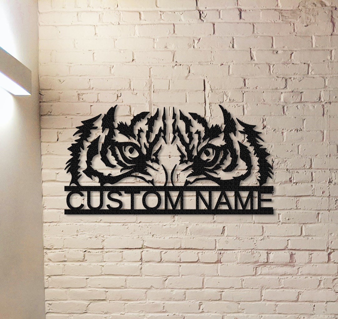 Eye of the Tiger Metal Wall Art, Custom Tiger Sign,personalized Home ...