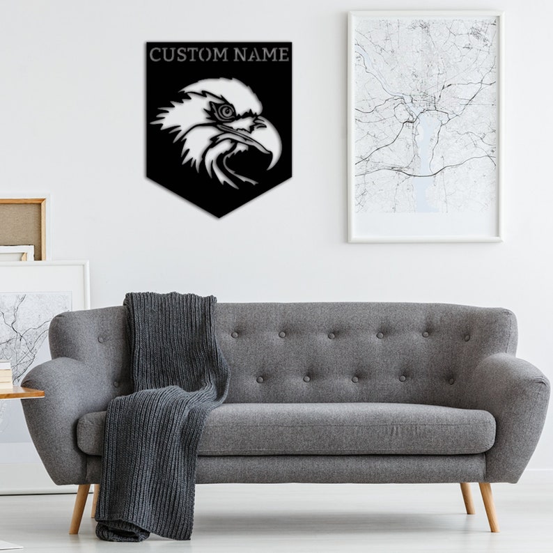 Eagle Monogram Signeagle Metal Wall Artcustom Eagle Name - Etsy