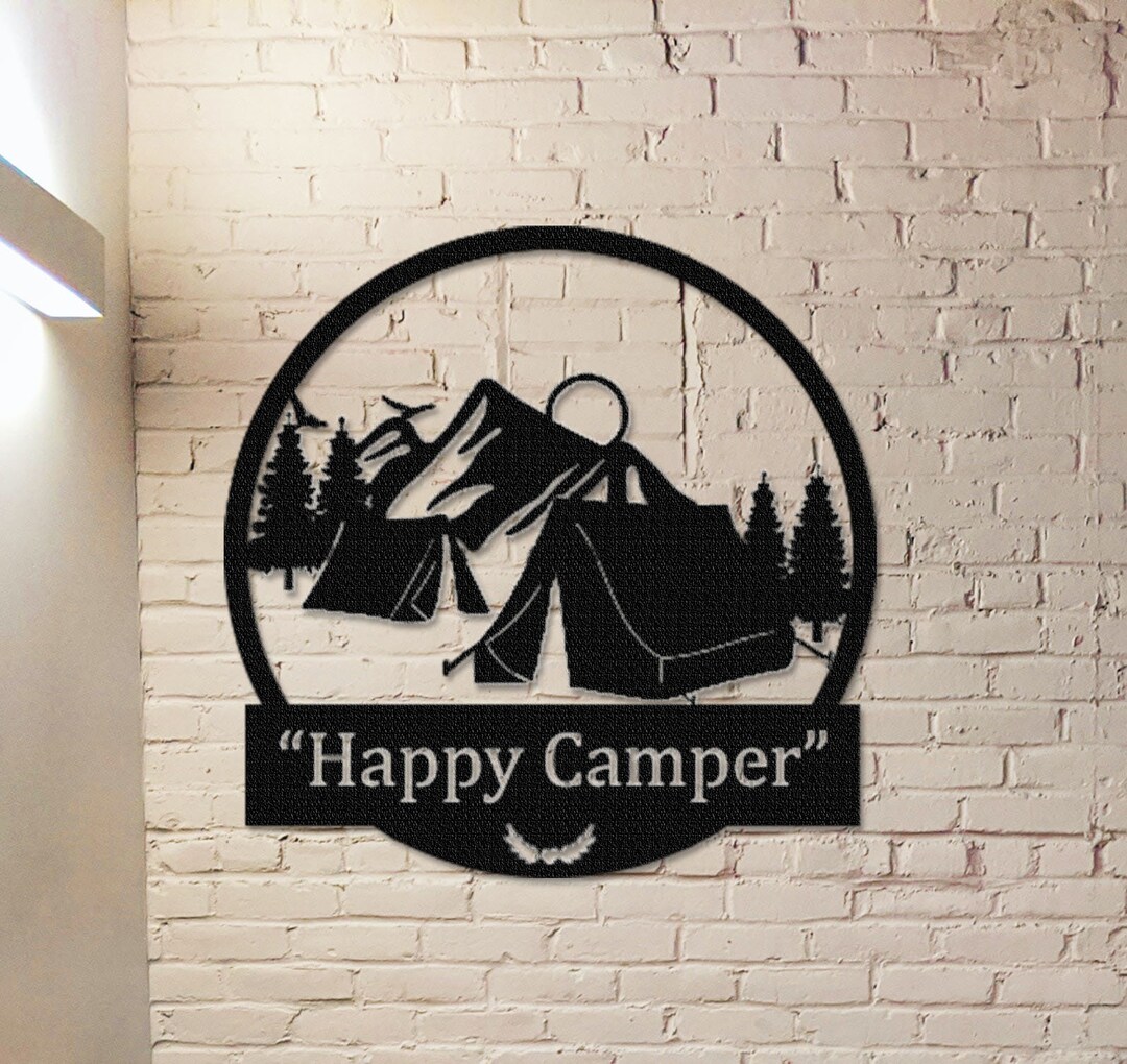 Happy Camper Sign,custom Camping Sign,camper Decor,camping Wall Art ...