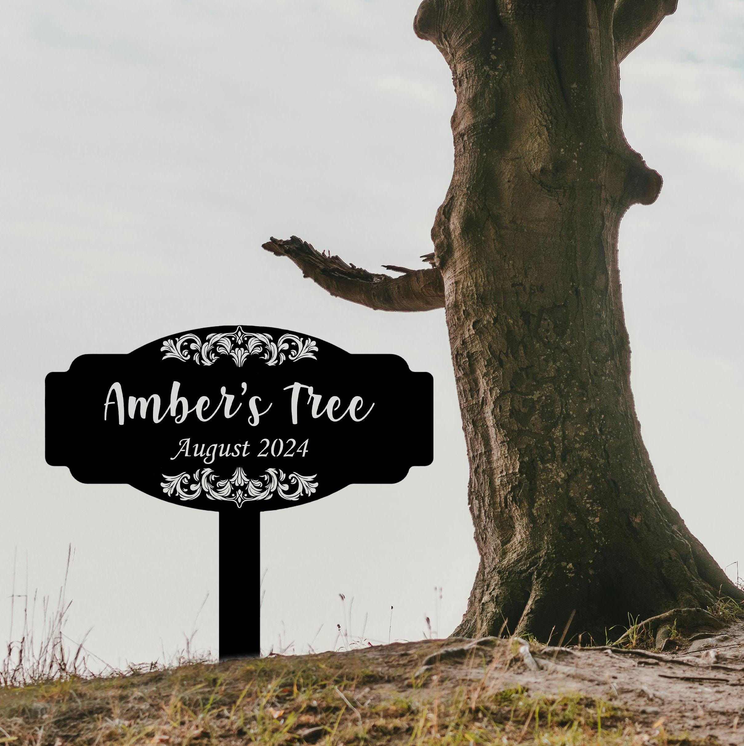 Personalized Memorial Tree Plaque With Stake,custom Tree Metal Garden ...