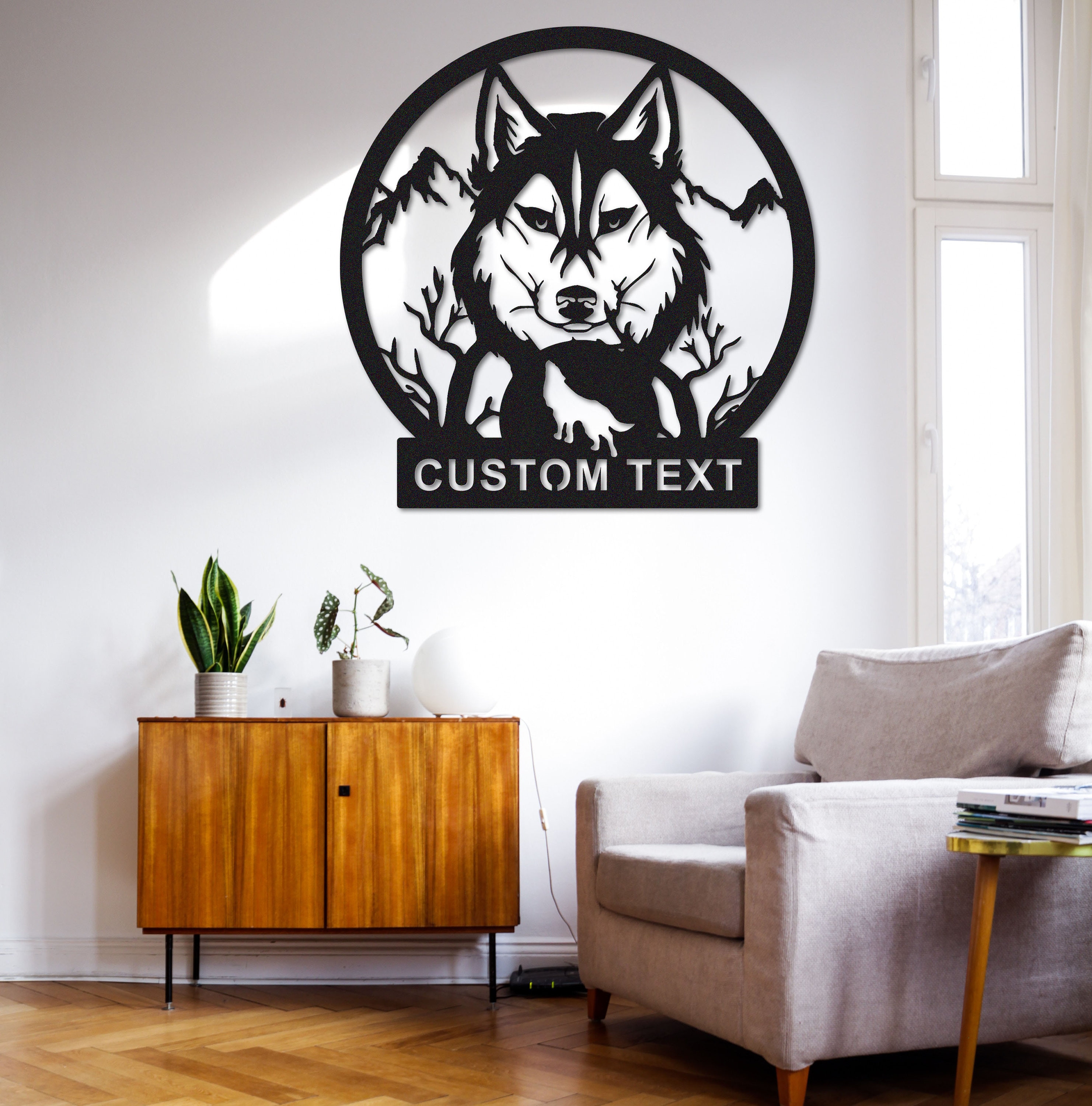 Howling Wolf Signcustom Wolf Wall Decorwolf Wall Decorwolf - Etsy