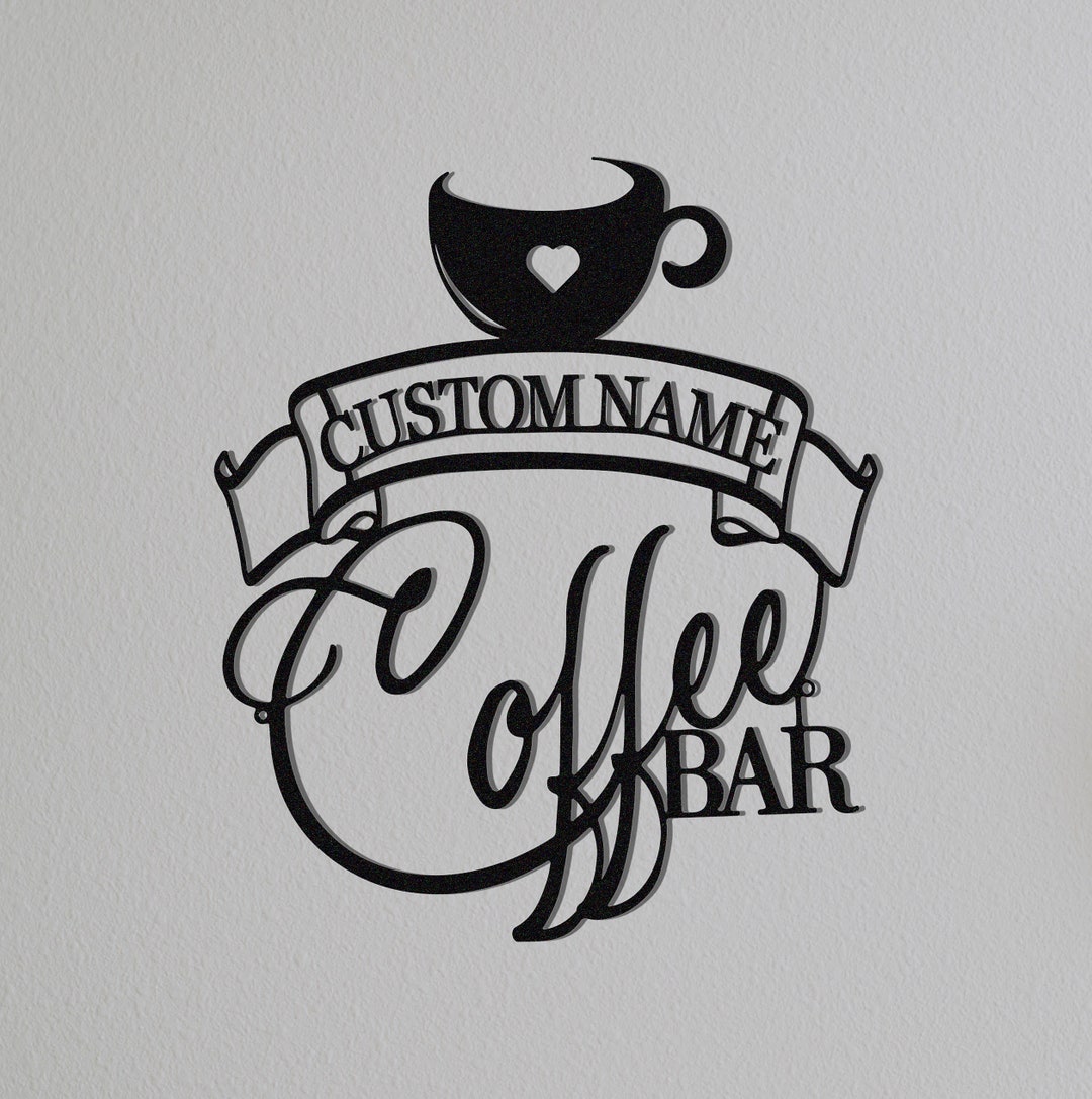Coffee Bar Sign,custom Bar Sign Name,coffee Sign,work Shop Decor ...