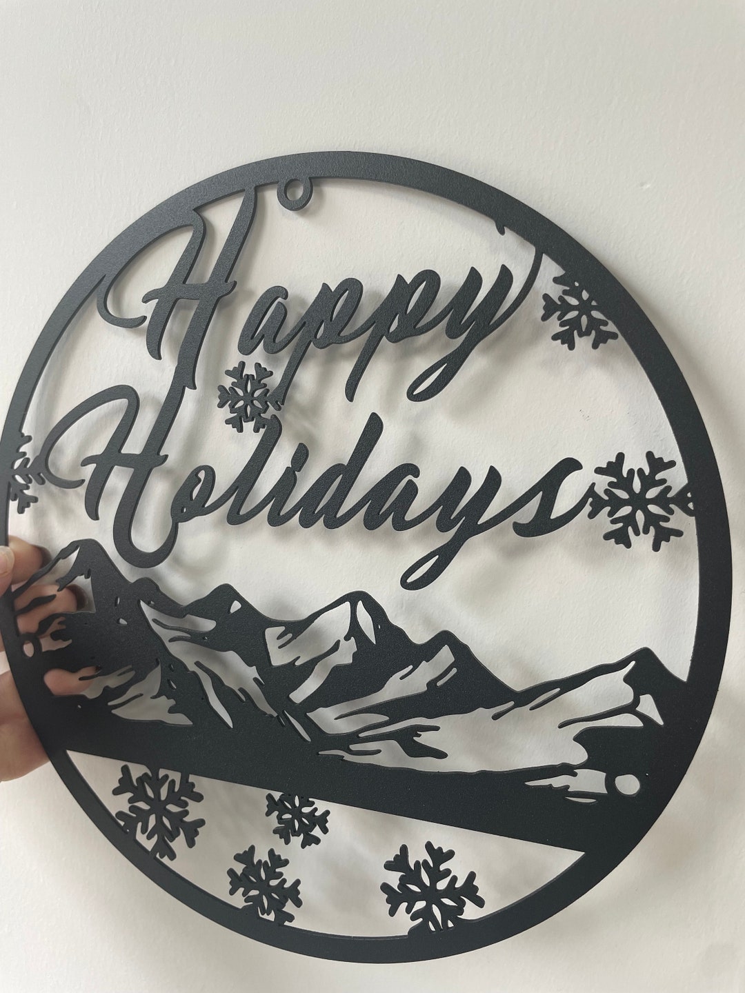 Happy Holiday Sign,snowflake Sign,mountain Sign,house Decor,front Door ...