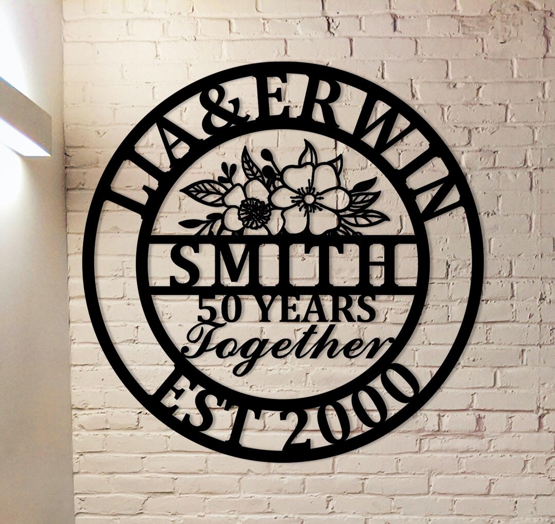 Custom 50 Years Together Anniversary Gift,personalized Name Sign,50 ...