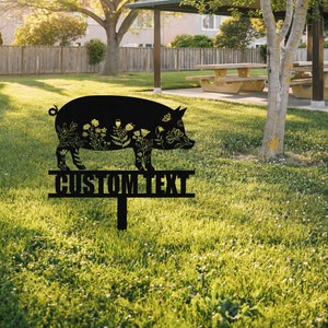 Pig Metal Sign With Stakes,custom Pig Sign Name,personalized Pig Farm ...