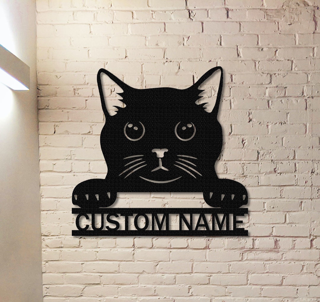 Custom Cat Metal Sign,cat Lover Gift,cat Wall Art,personalized Cat Wall ...
