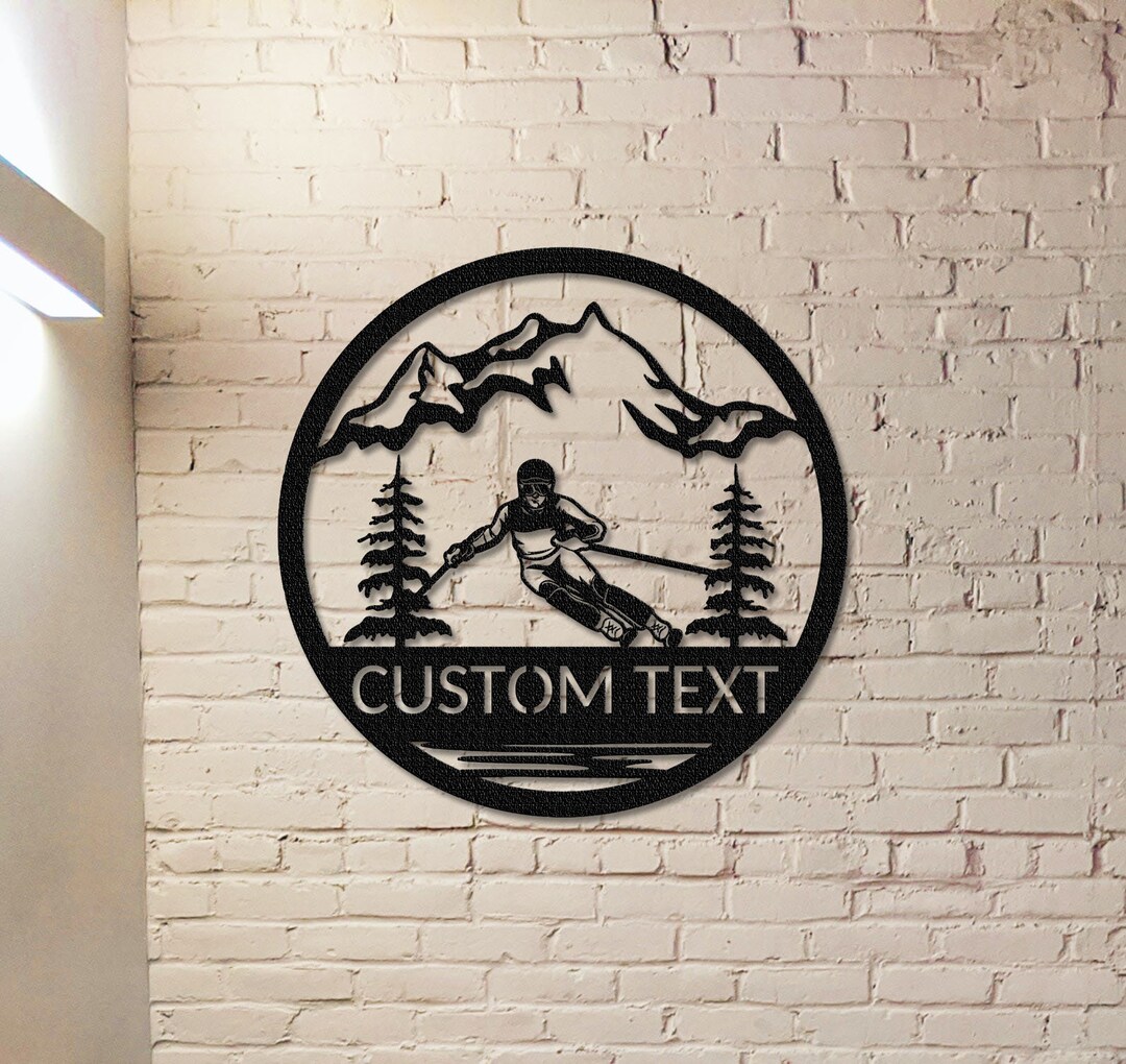 Custom Skiing Metal Sign Skiing Metal Art, Personalized Skiing Wall ...