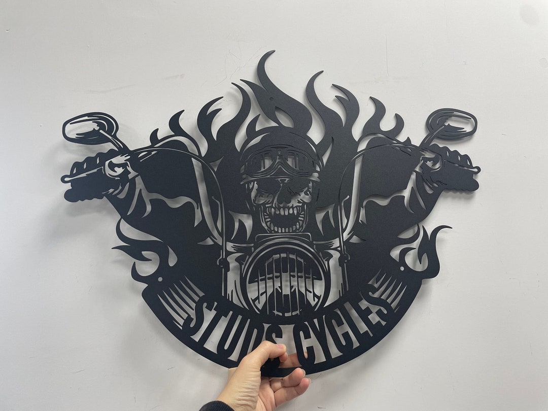 Custom Skull Motorcycle Metal Wall Art,personalized Skull Name Sign ...