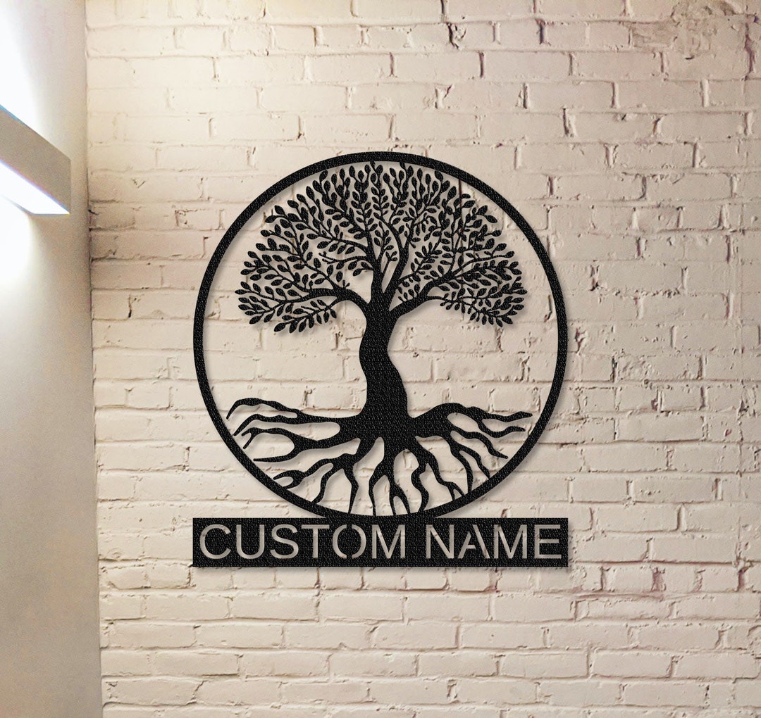 Tree of Life Metal Sign,custom Family Tree Name Sign, Personalized Tree ...