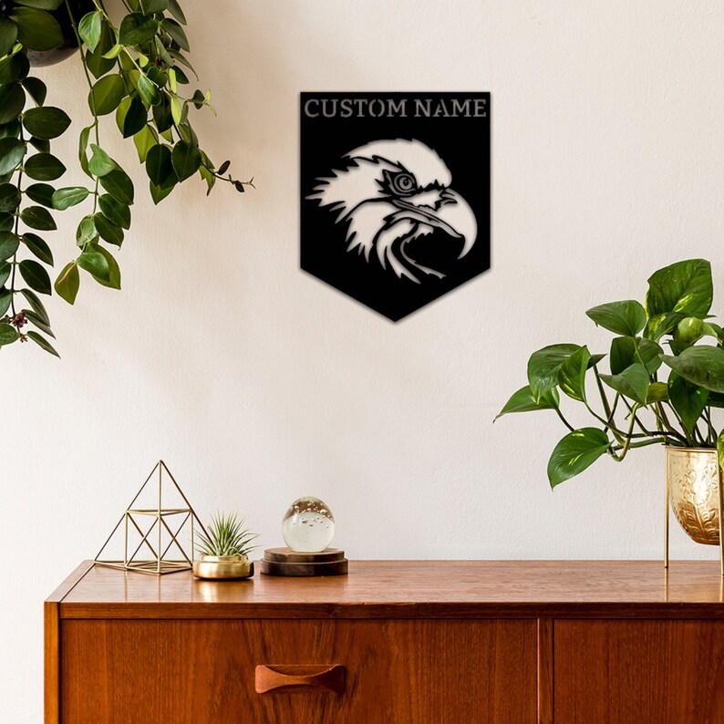 Eagle Monogram Signeagle Metal Wall Artcustom Eagle Name - Etsy