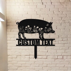 Pig Metal Sign With Stakes,custom Pig Sign Name,personalized Pig Farm ...