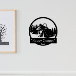 Happy Camper Sign,custom Camping Sign,camper Decor,camping Wall Art ...