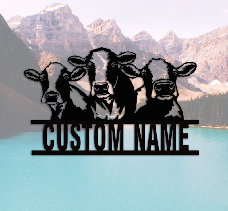 Custom Cow Sign Metal Cow Sign Personalized Cow Wall Art Sign - Etsy