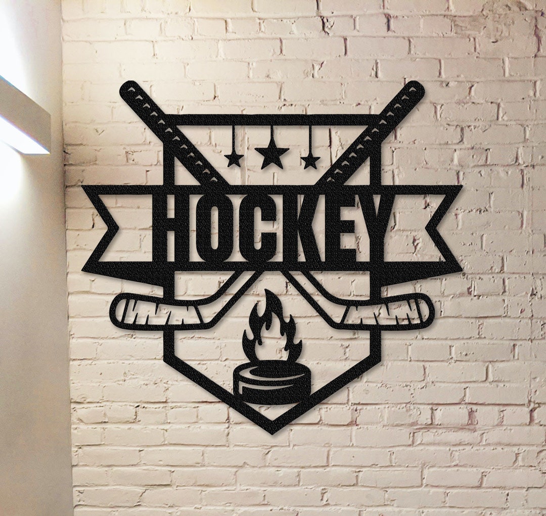 Hockey Stick Metal Wall Art,custom Hockey Metal Sign,hockey Wall Decor ...