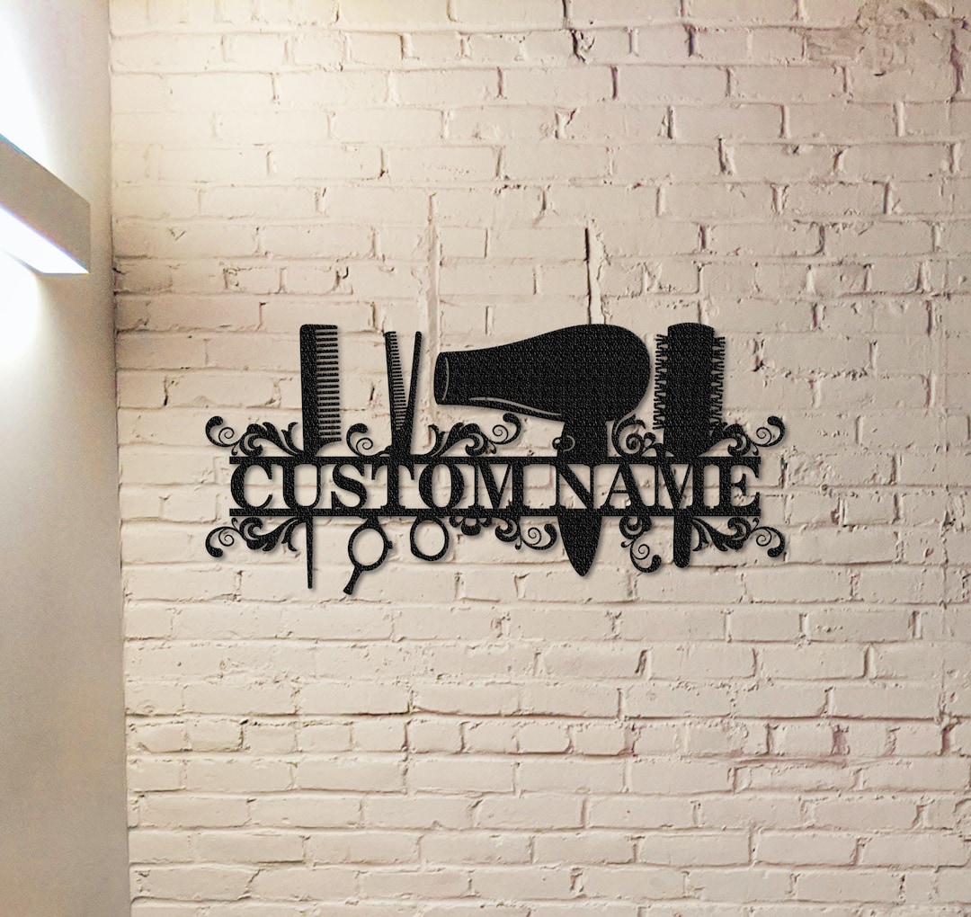 Custom Hair Salon Metal Sign,hairstylist Gift,personalized Salon Wall ...