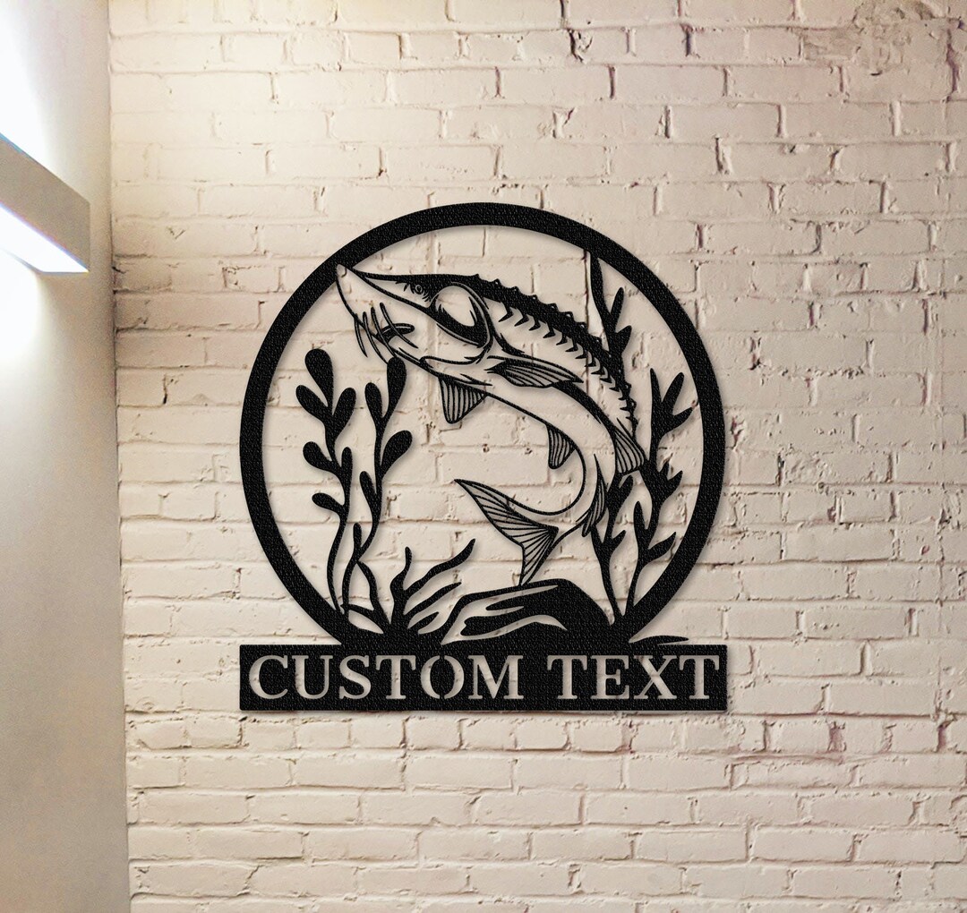 Sturgeon Fish Metal Sign,fishing Gifts for Men,personalized Fishing ...