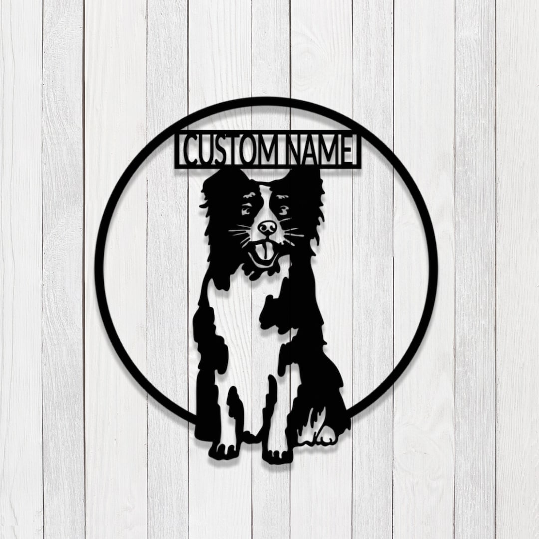 Custom Border Collie Metal Sign,led Lights,personalized Dog Lover Name ...