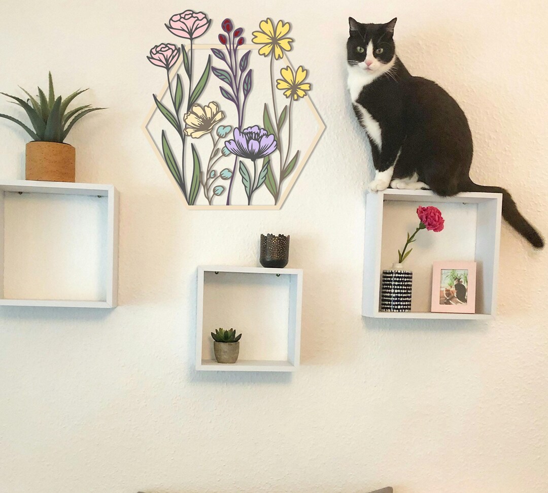 Metal Flower Wall Decor,flower Metal Sign,floral Wall Hanging,floral ...