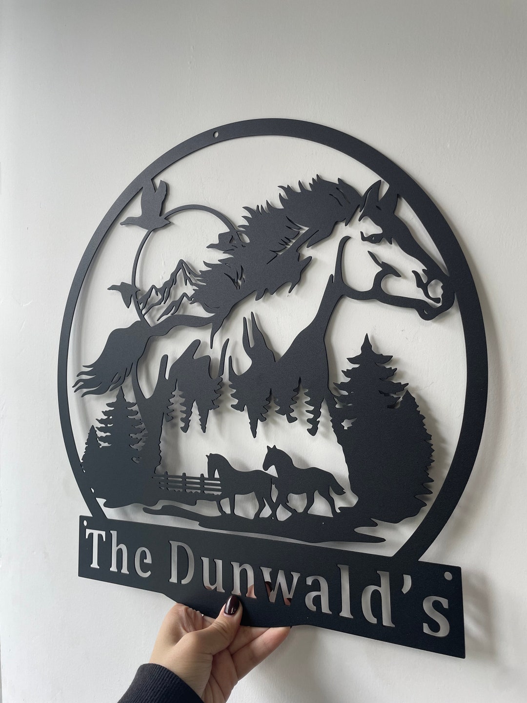 Custom Horses Metal Sign,horse Wall Art,personalized Horse Ranch Decor ...