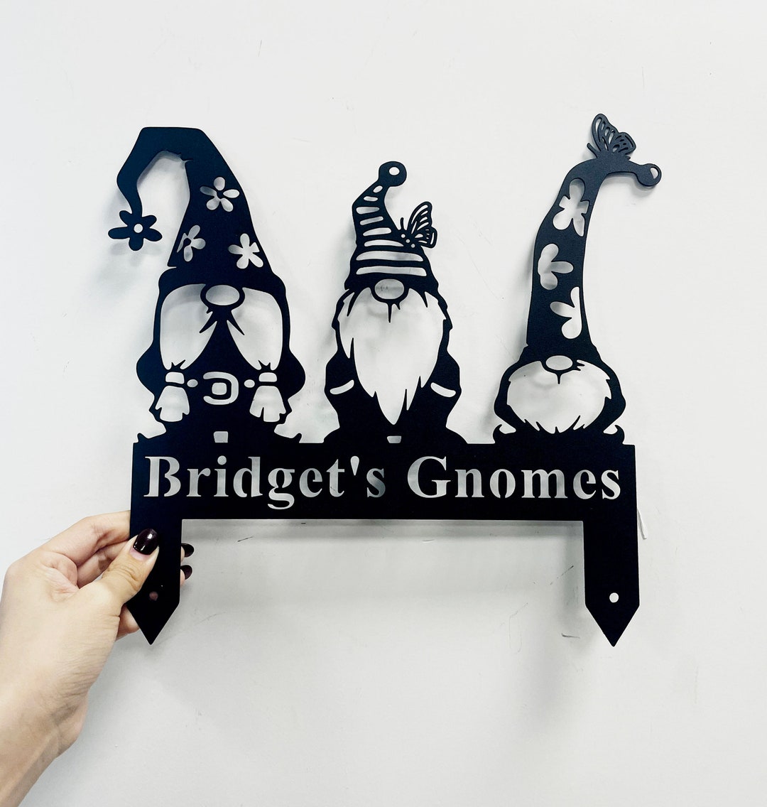 Garden Gnome Sign Stake,custom Gnome Sign,christmas Gnome Stakes,gnome ...