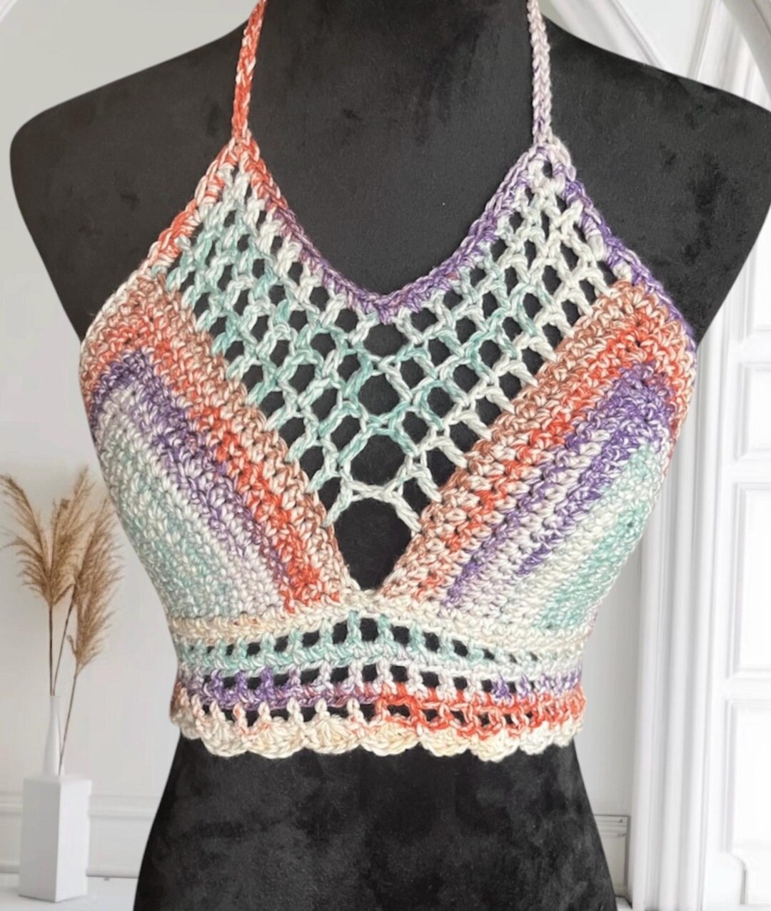 Crocheted Caged Halter Top. Ready to Ship. - Etsy