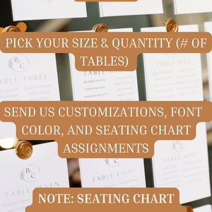 Printed Wedding Table Cards for Seating Chart Wedding Mirror Seating ...