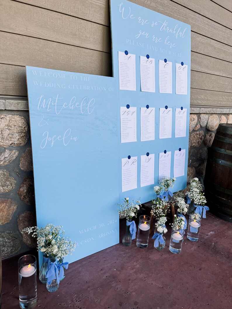 Table Cards for Seating Chart Wedding Wood Seating Chart Custom Table ...