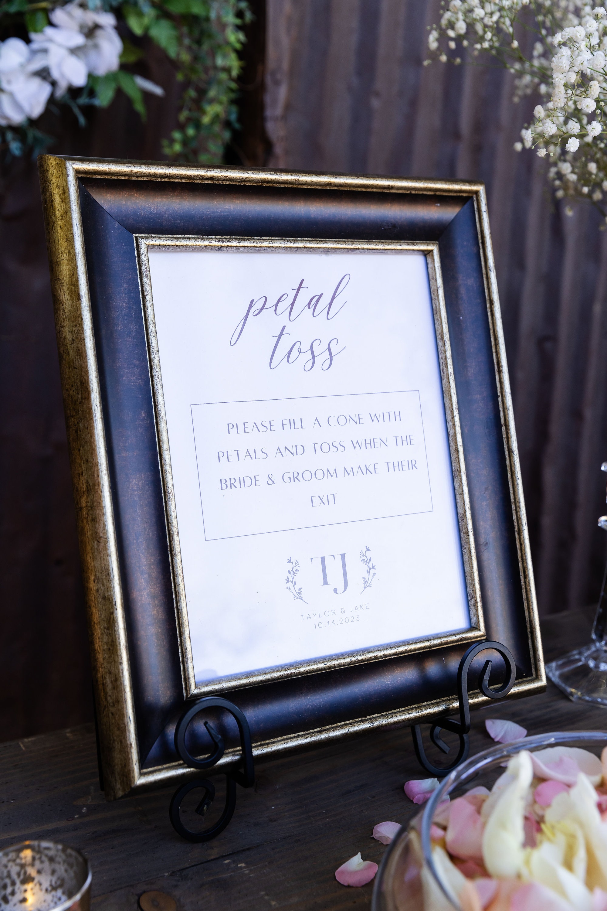 Flower Petal Cone Digital Template Including Petal Toss Sign DIY Petal ...