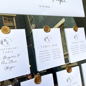 Printed Wedding Table Cards for Seating Chart Wedding Mirror Seating ...