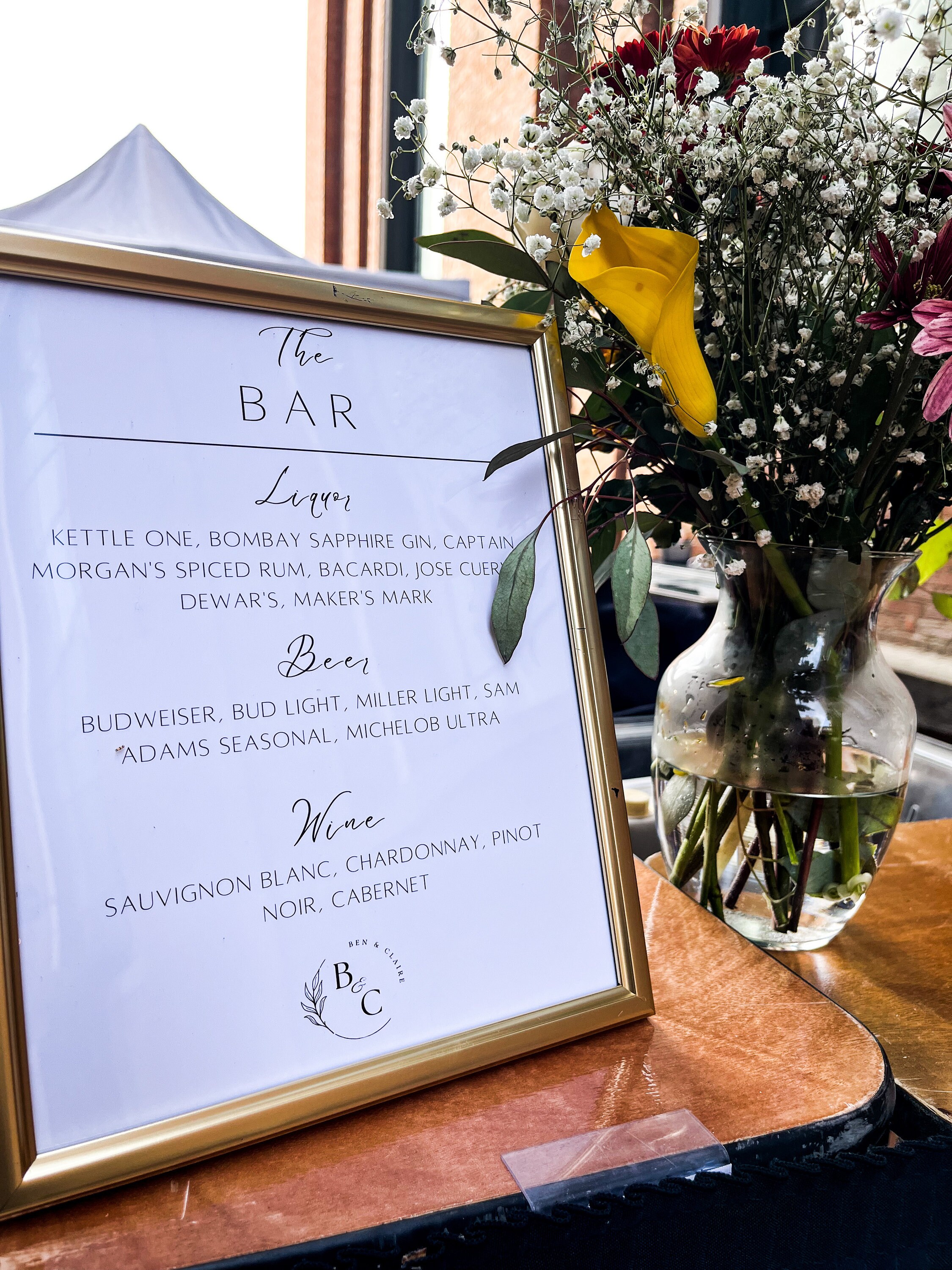Wedding Bar Menu Custom Digital Bar Menu 8x10 Event Bar Menu ...