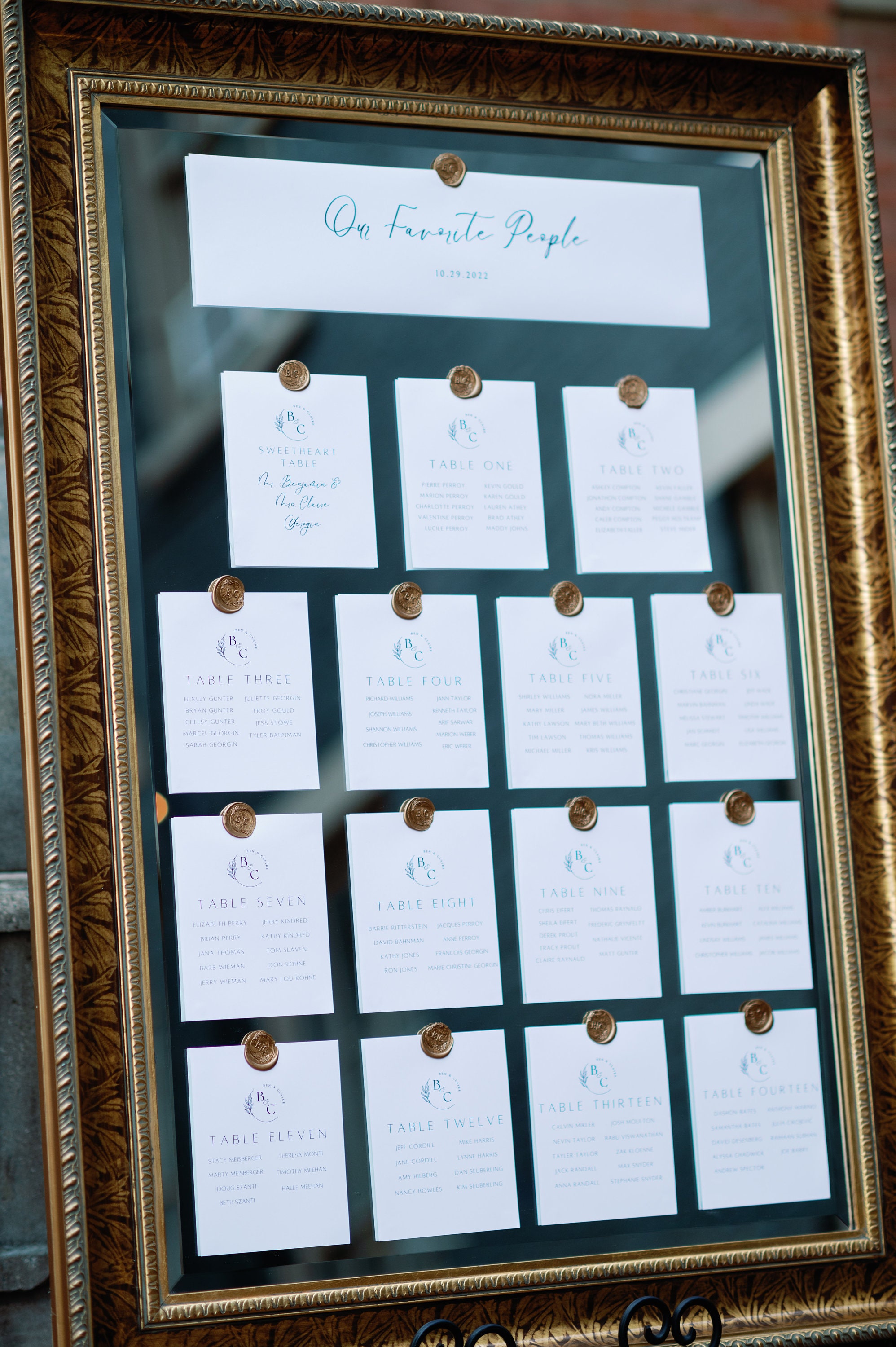 Printed Wedding Table Cards for Seating Chart Wedding Mirror Seating ...