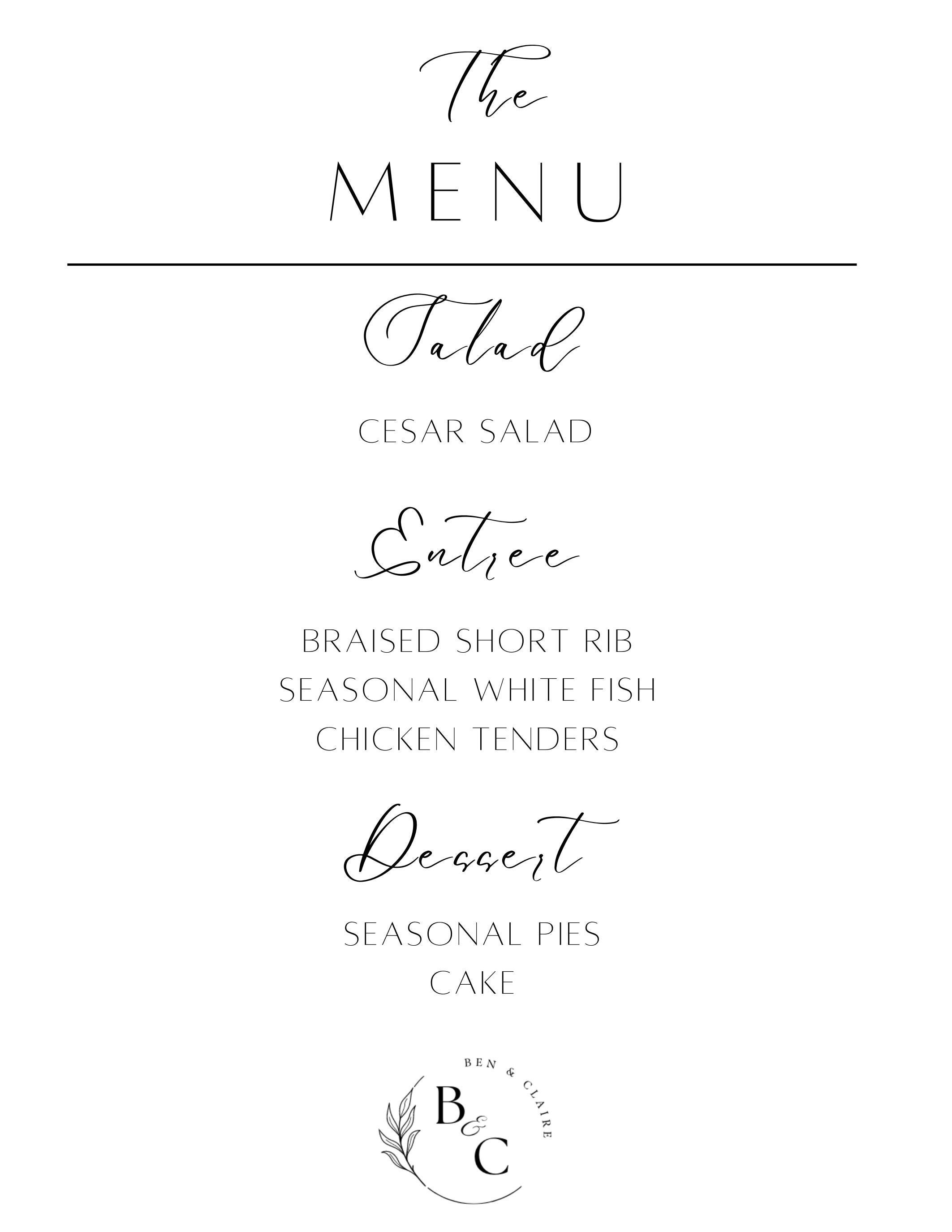 Custom Dinner Menu for Special Occasions - Etsy