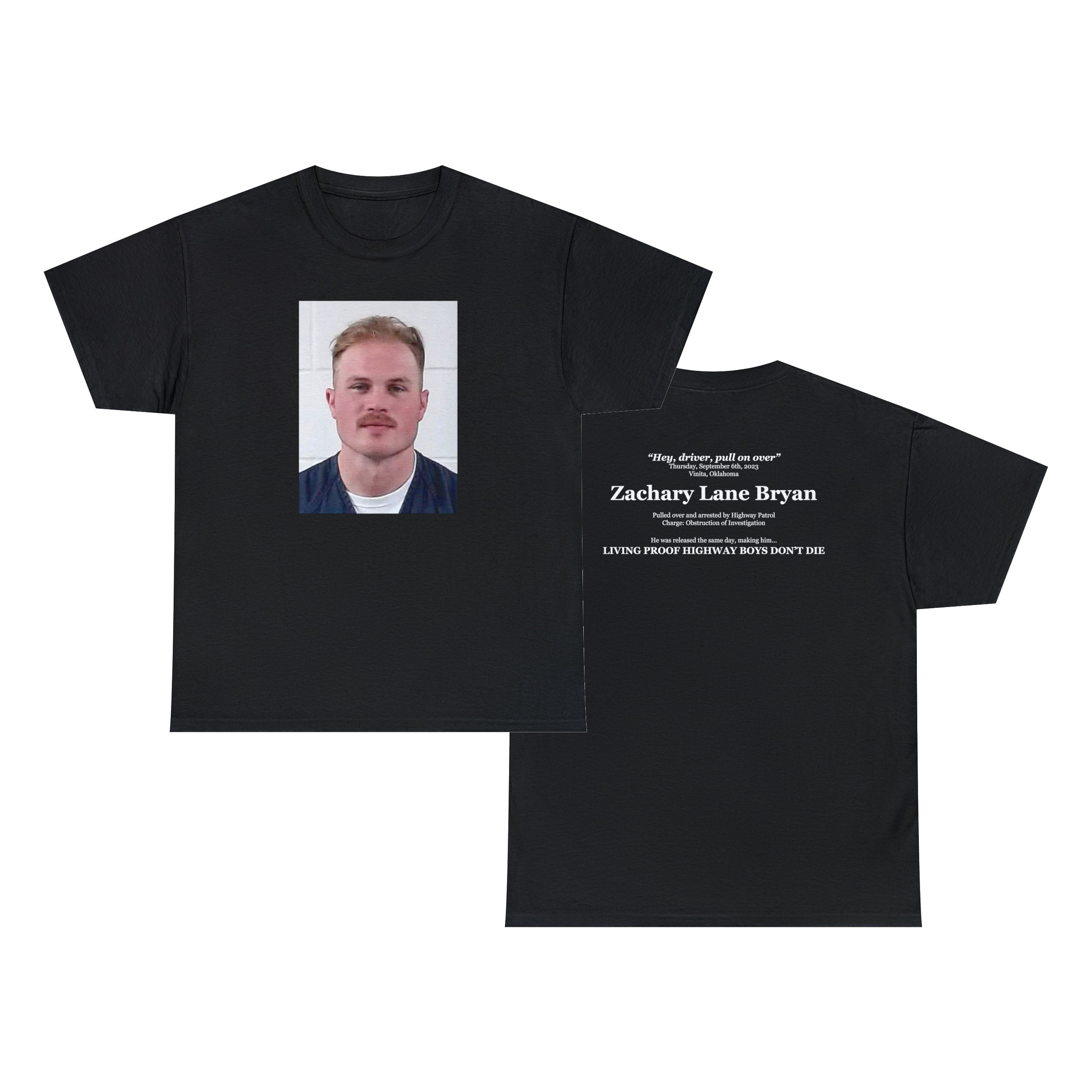 Zach Bryan Mug Shot T-shirt Mug Shot Unisex T-shirt Zach Bryan Tour ...