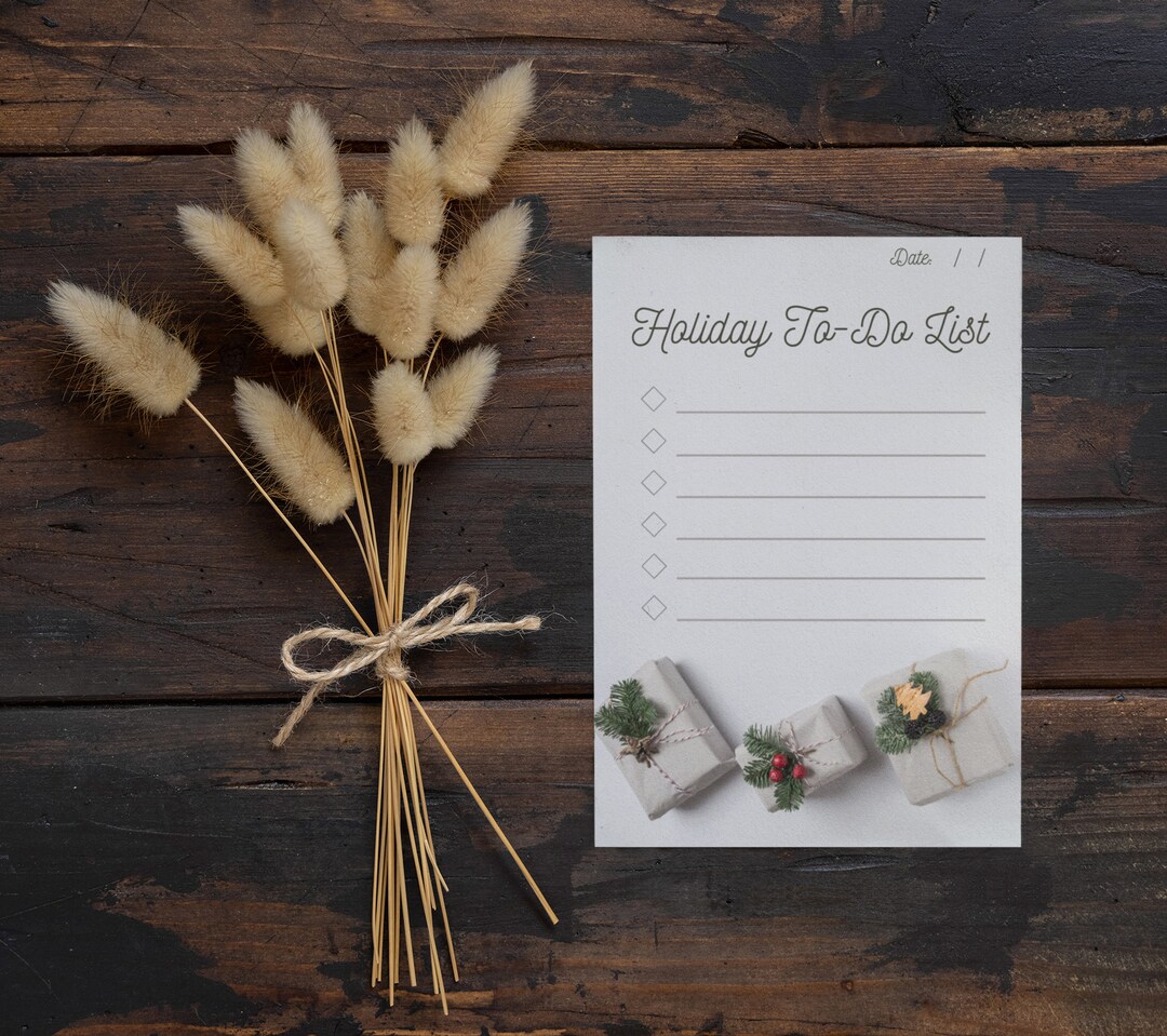 Printable Holiday Checklist, Printable Checkist, Printable to Do List ...