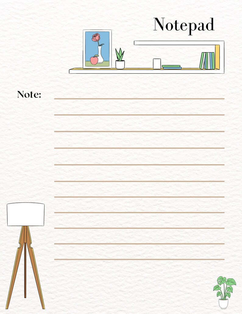 Printable and Downloadable Notepad for Multi-purpose Uses Ll - Etsy