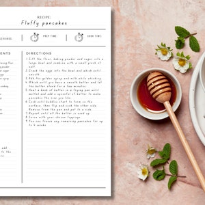 Simple Recipe Card Template | Printable | A4/US Letter | PDF Files - Etsy